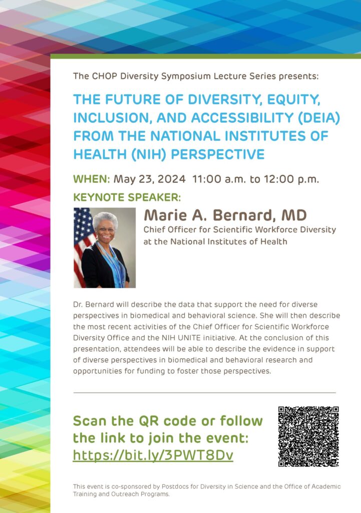 CHOP Diversity Symposium Lecture Series Featuring NIH Director, Dr ...