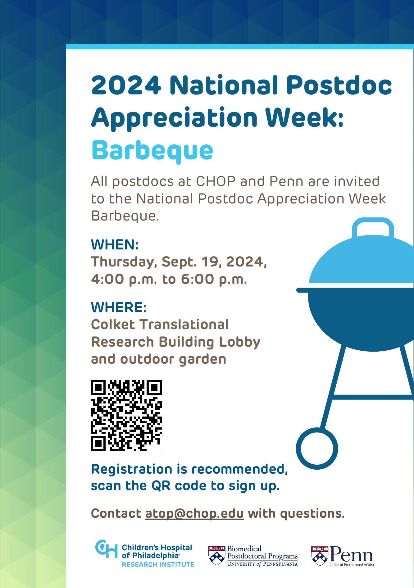 2024 CHOP-Penn National Postdoc Appreciation Week — Postdoc Barbeque ...