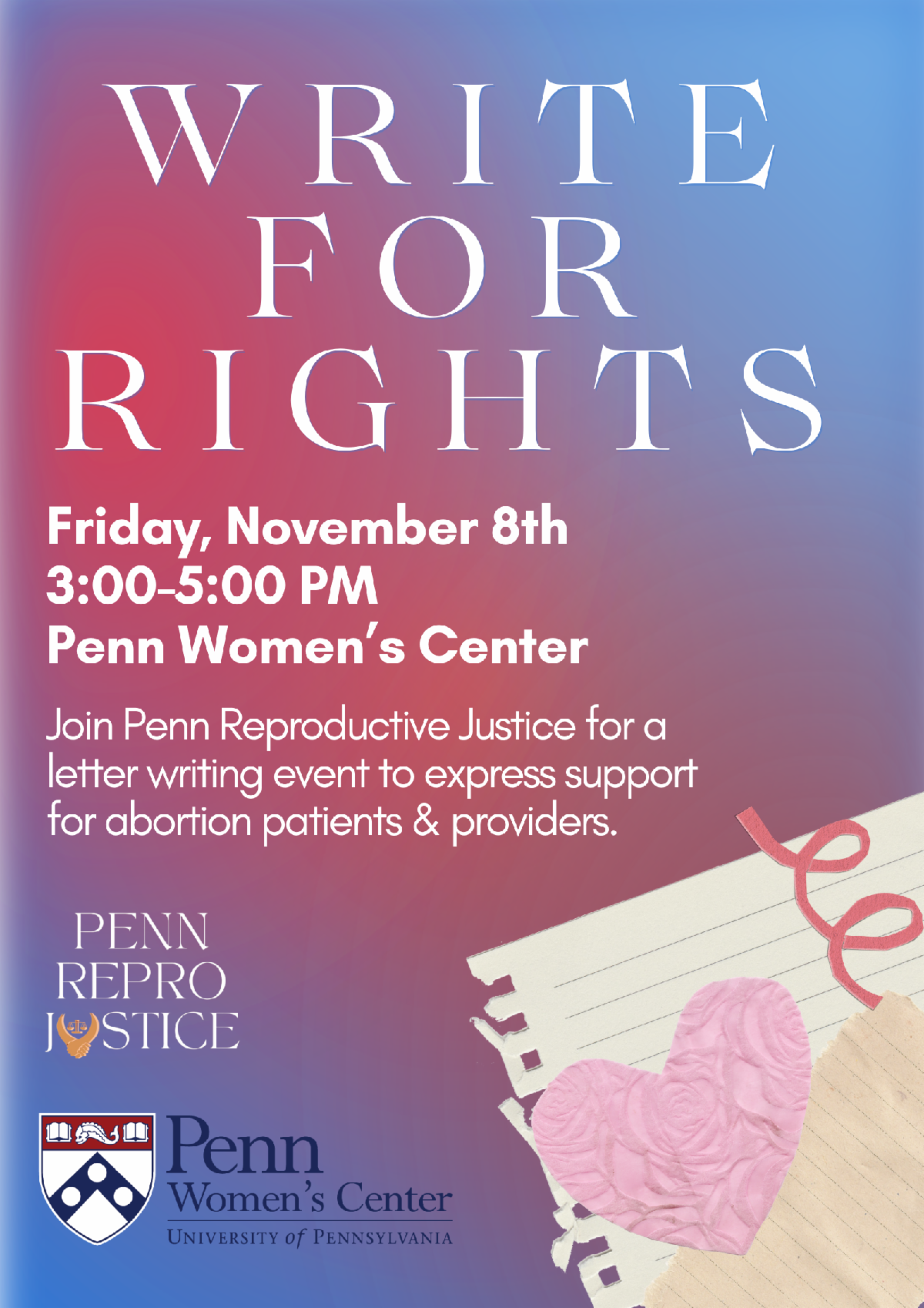 Penn Reproductive Justice Event: Write for Rights - Office of ...